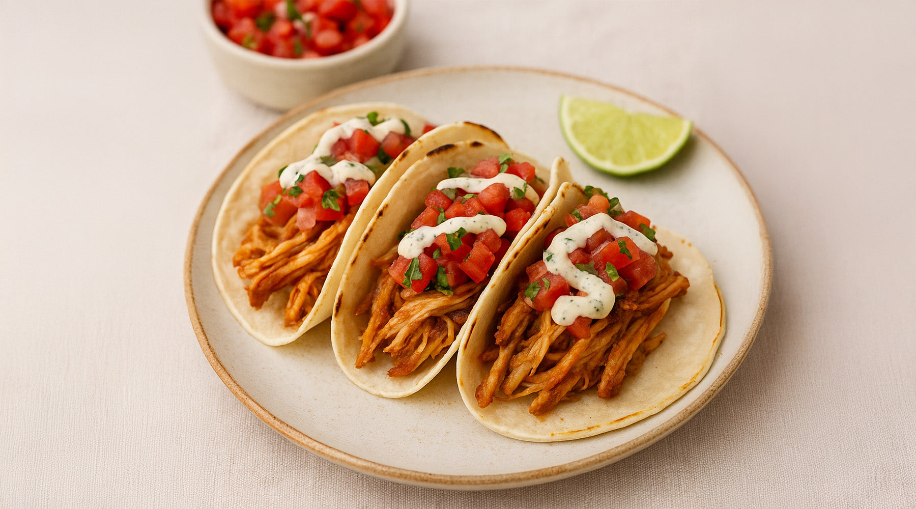 Slow Cooker Tequila Chicken Tacos with a Creamy Jalapeno Sauce | Swiss ...