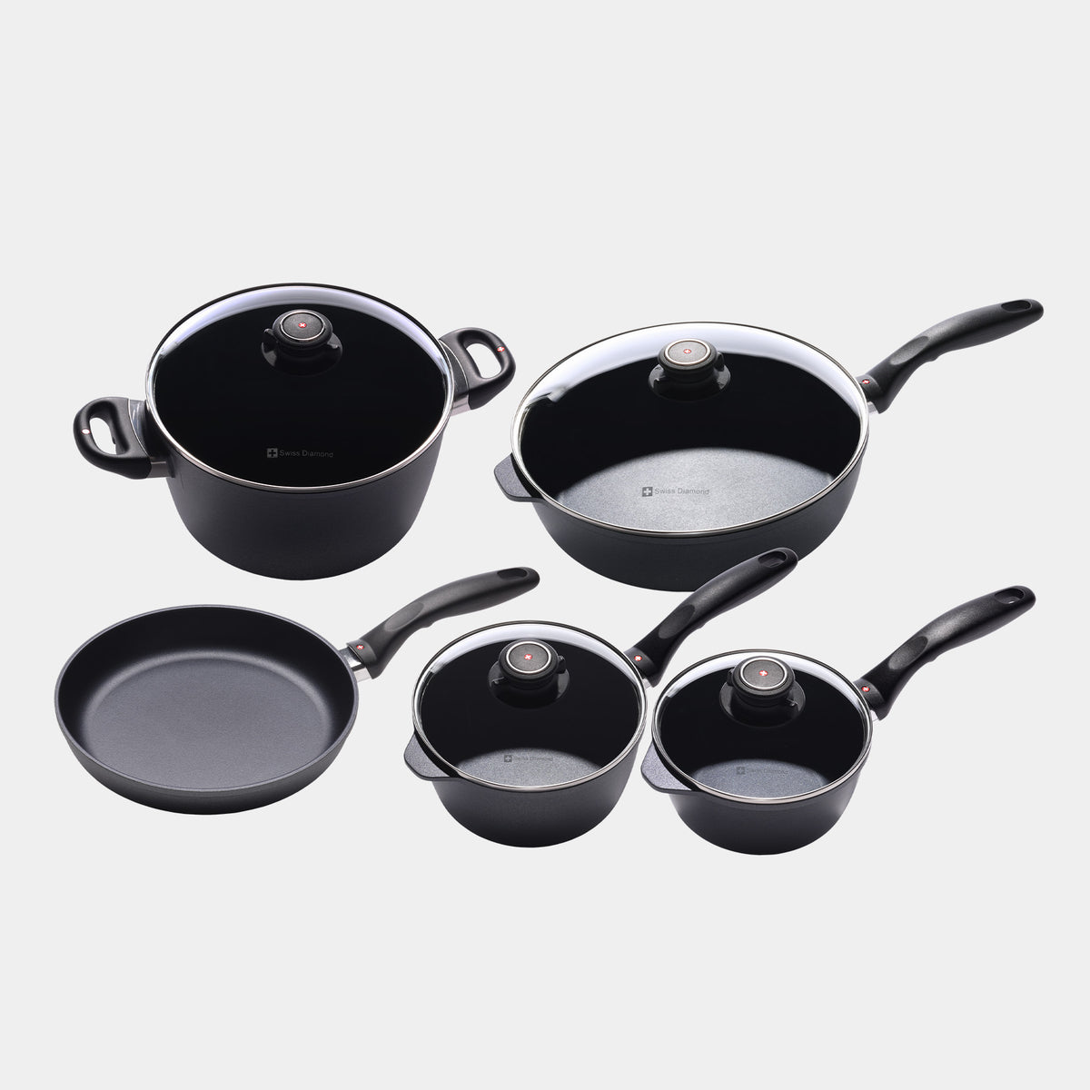 HD Nonstick 9-Piece Set - Italian Cooking Set - Swiss Diamond