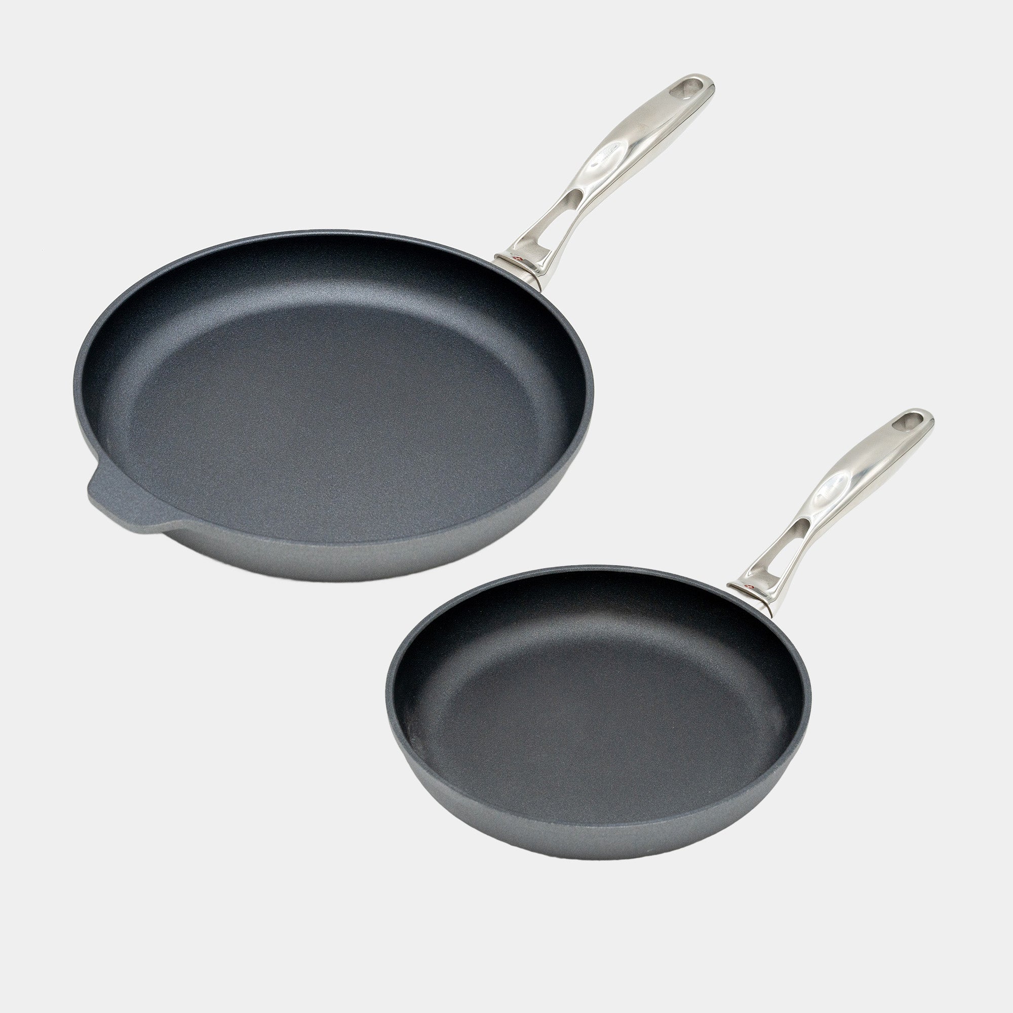 HD Nonstick 2-Piece Fry Pan Set with Stainless Steel Handle | Swiss Diamond