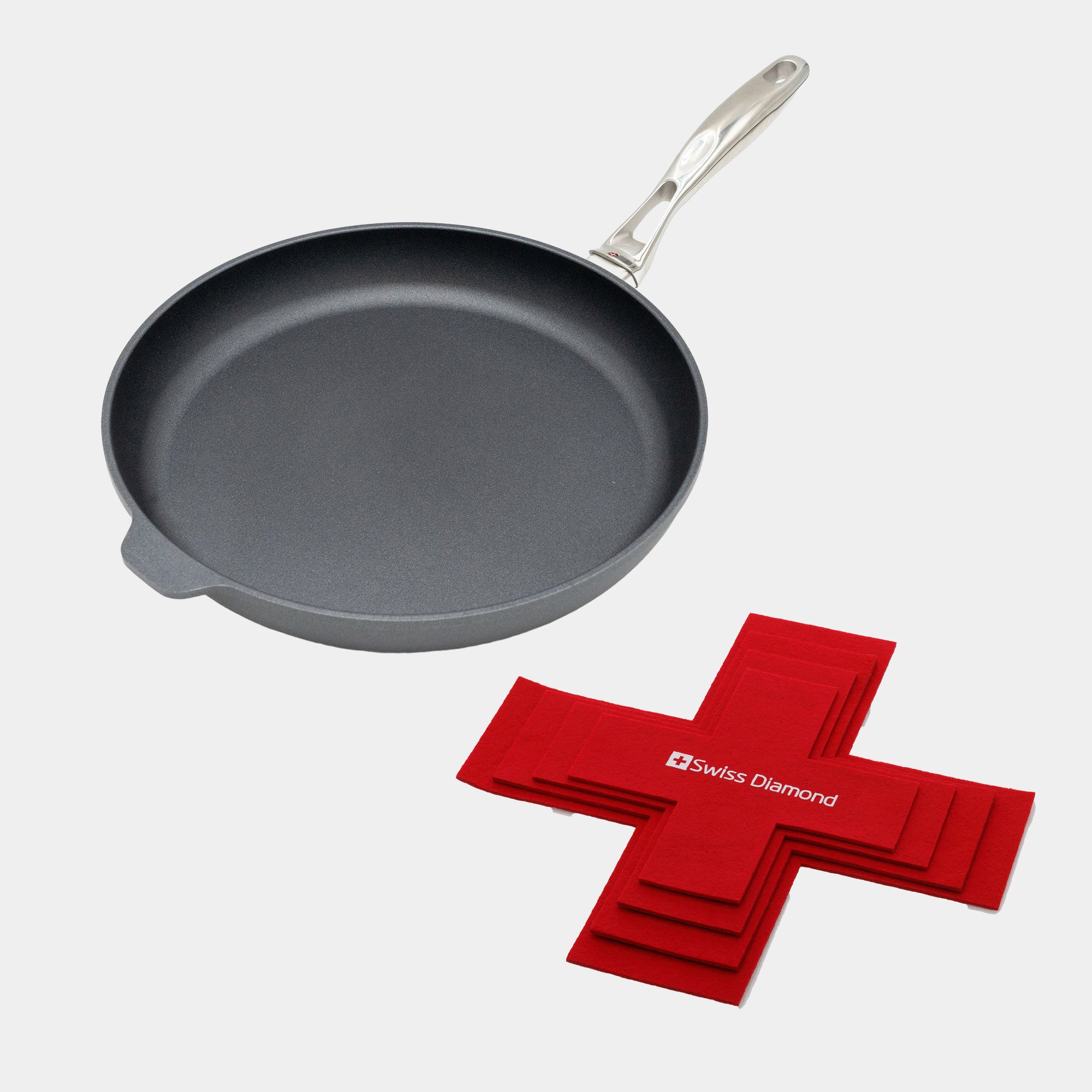 HD Nonstick Fry Pan with Stainless Steel Handle 12.5" and Felt Pan ...