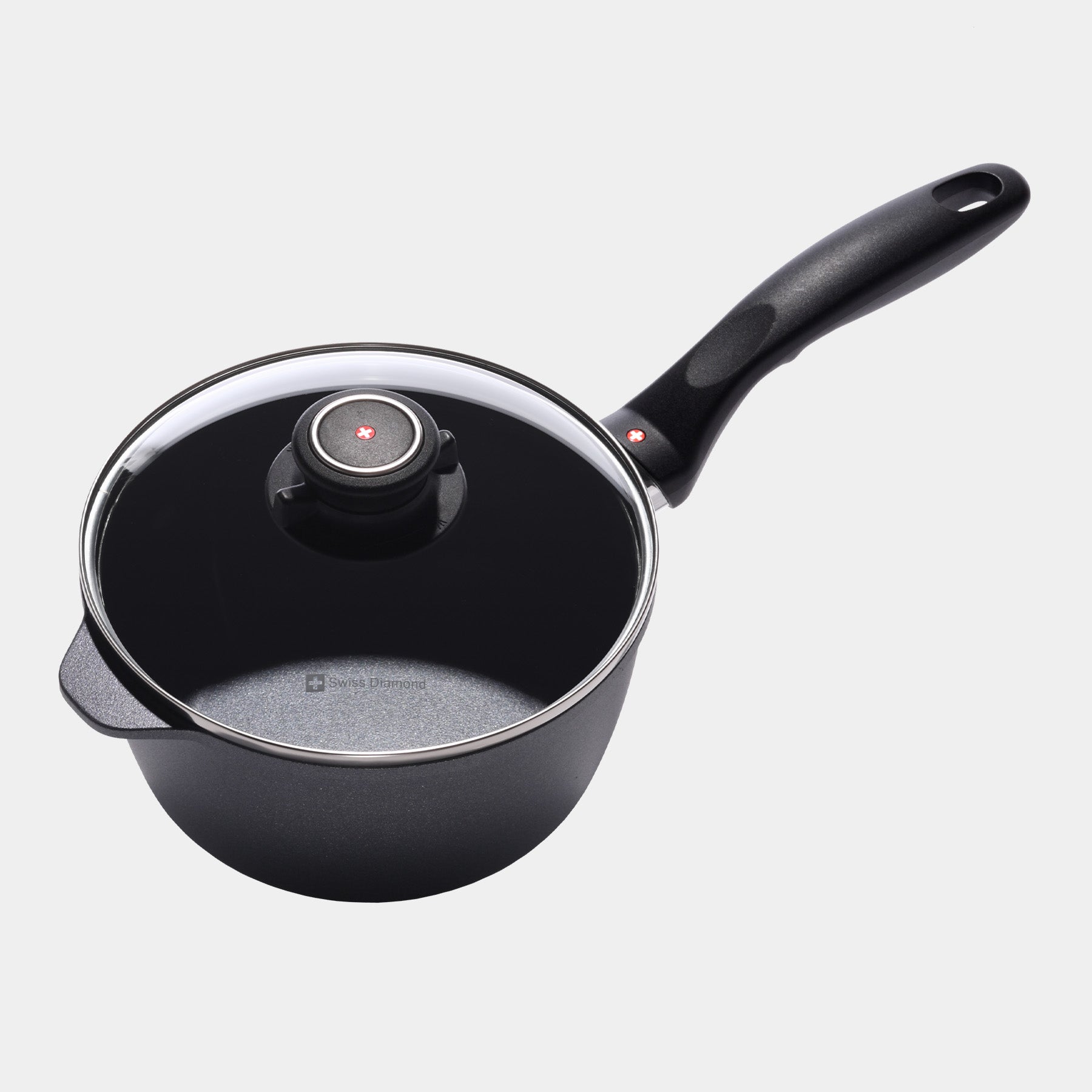 HD Nonstick Saucepan with Glass Lid - Induction - Swiss Diamond